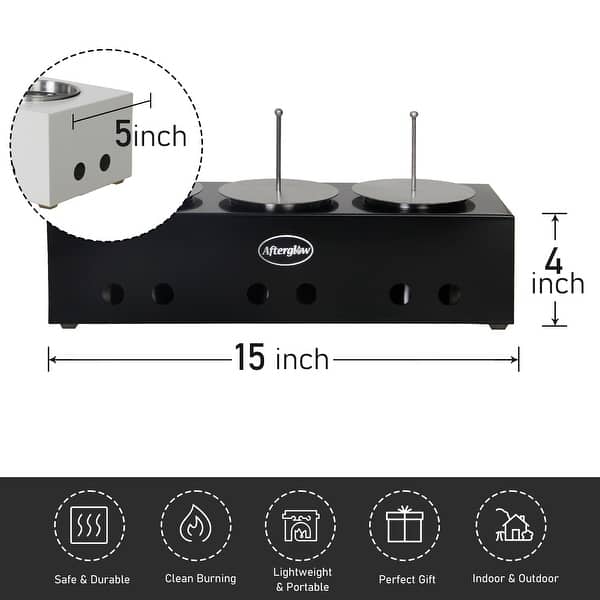 Steel Alcohol Tabletop Fire Pit Indoor Outdoor Fireplace Smores Maker ...