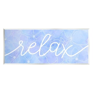Stupell Relax Blue Flower Blossoms Wall Plaque Art by Lil' Rue - Bed ...