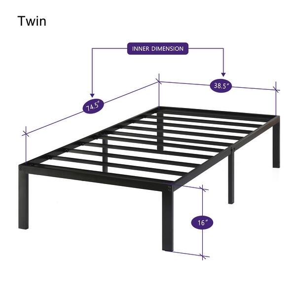 Sleeplanner Black Metal 16-inch Platform Bed Frame - Bed Bath & Beyond ...