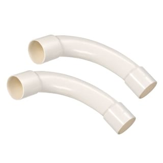 PVC Water Pipe Elbow Fitting 40mm ID 240mm Length Tube Adapter, White ...