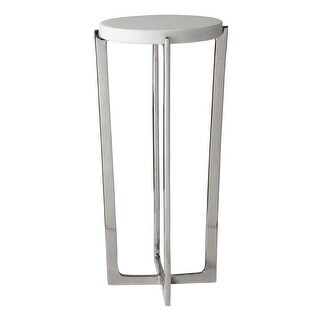 25" Milky White Contemporary Round Drink Table - Bed Bath & Beyond ...