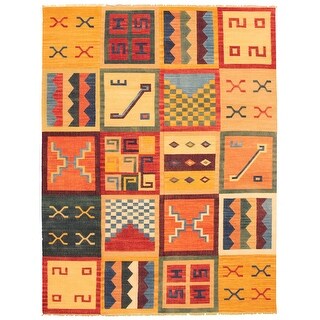 Flat-weave Sundance Red, Tan Wool Kilim - 9'2 x 12'0/9'2" x 12'0" - Bed ...