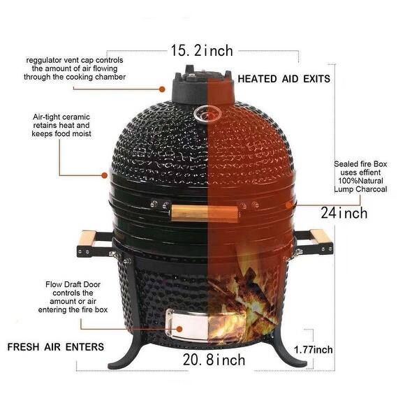 5 Inch Mini Grill Garden Ceramic Grills BBQ Smoker without Side Table ...