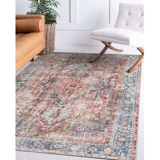 Traditional Distressed Machine Washable Area Rug - Bed Bath & Beyond ...