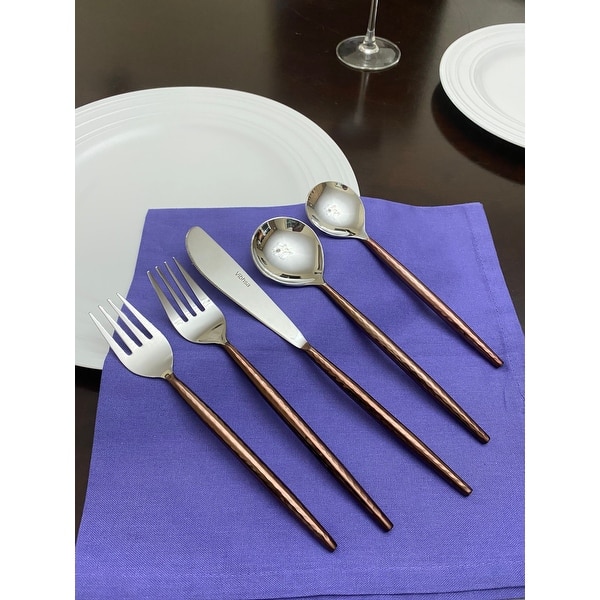 Hammered Stainless Steel Flatware 20-PC Set - On Sale - Bed Bath ...
