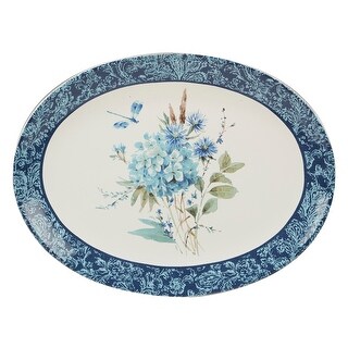 Certified International Bohemian Blue Oval Platter - Bed Bath & Beyond ...