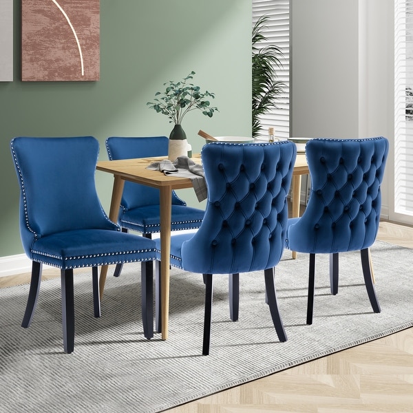 Velvet wingback dining chair store
