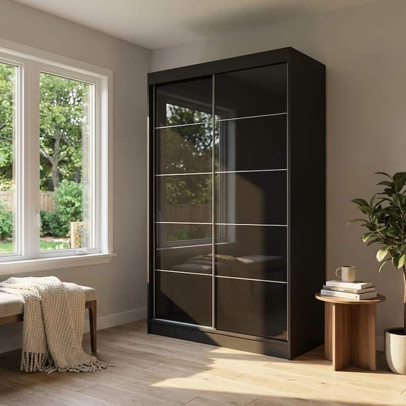 Meble Furniture Aria 2-Door 59-Inch Wide High Gloss Modern European ...