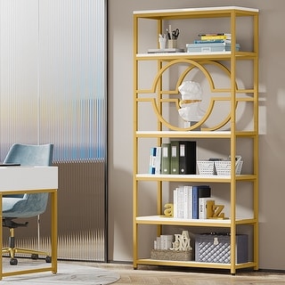 74" Tall Bookshelf, Modern Display Shelf Storage Shelf - 74"H - Bed ...