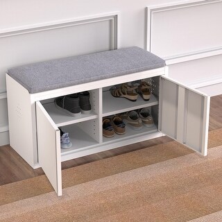 Shoes Bench double door steel Shoe Storage Cabinet with Padded Seat ...