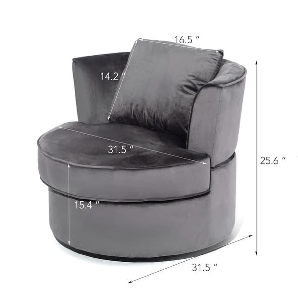 Single Sofa Chair Mid-Century Modern Accent Chair 360°Rotating Sofa ...