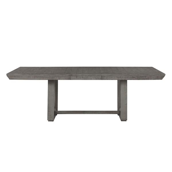 Modern Grey Finish Dining Table with Separate Extension Leaf - Bed Bath ...