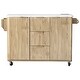 Wood Kitchen Island Dining Carts with Drop Leaf and Power Outlet ...