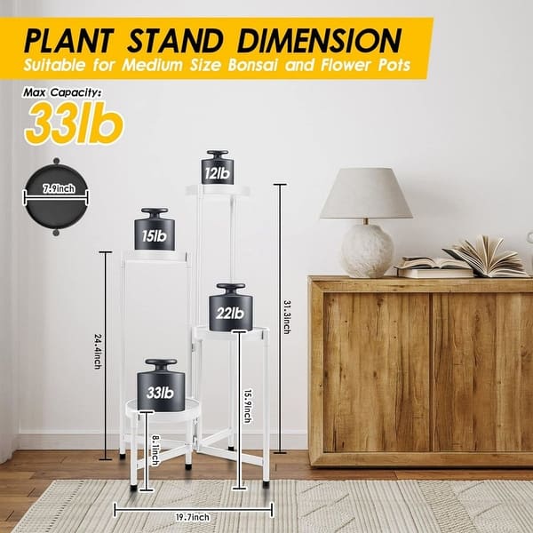 31 Inch Tall Metal Plant Shelf Waterproof - Bed Bath & Beyond - 39869235