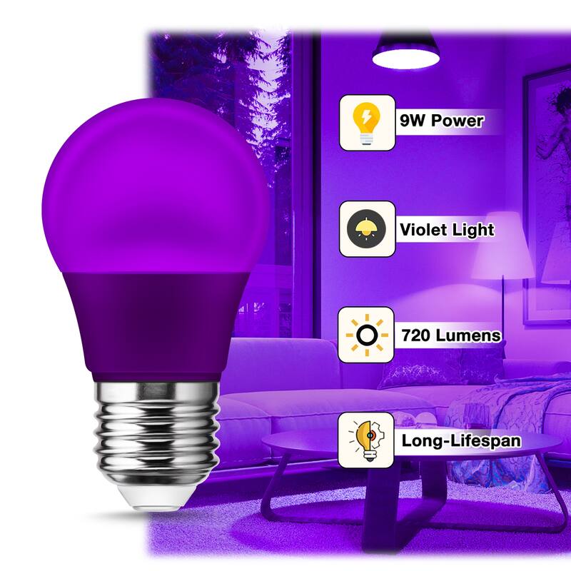 20-Watt Equivalent A15 3-Watt Non-Dimmable Violet LED Colored Light ...
