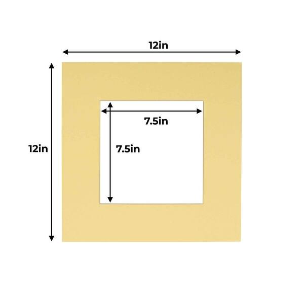 12x12 Mat for 8x8 Photo - Soft Yellow Matboard for Frames Measuring 12 ...