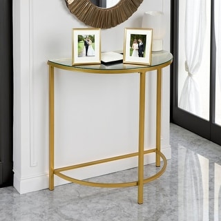 Glass Top Half Round Console Table - 30" - Gold - Bed Bath & Beyond ...