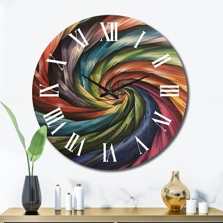 Designart "Whirling Spiral In Faded Retro Colors I" Modern Geometric ...