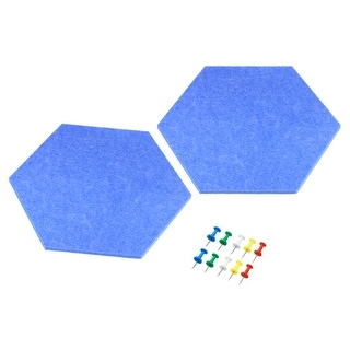 2Pcs Self Adhesive Wall Bulletin Hexagon Felt Board with Push Pins Sky ...