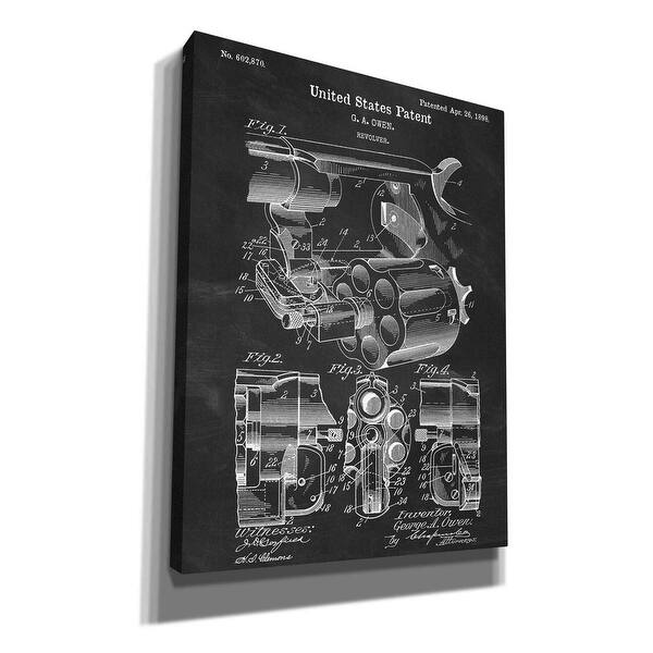 Epic Graffiti 'Owen Revolver Blueprint Patent Chalkboard' Canvas Wall ...