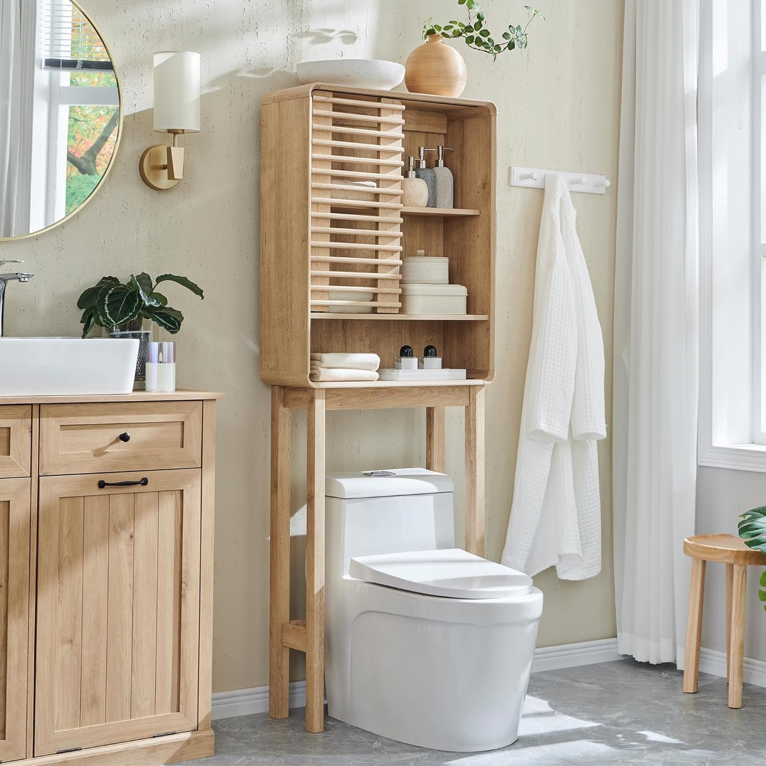 Slatted Door Over The Toilet Storage Cabinet Bathroom Storage Cabinet On Sale Bed Bath Beyond 42430714