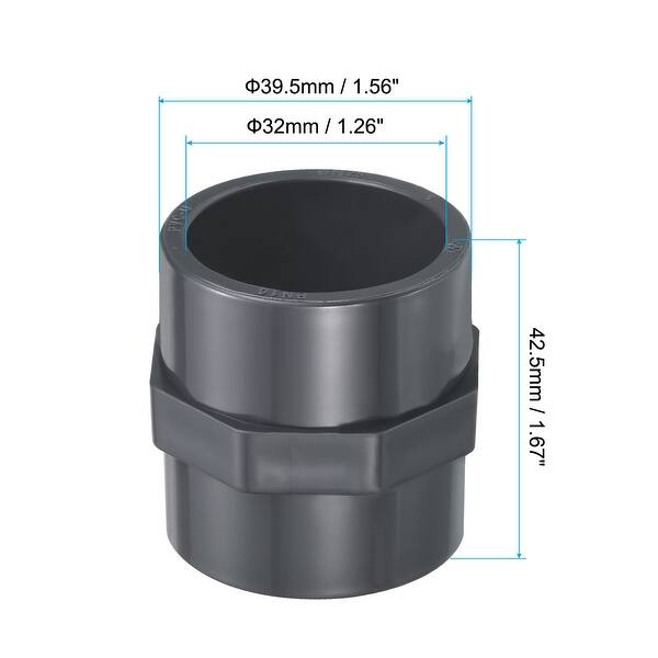 2Pcs Female Thread Pipe Fitting UPVC Socket Straight Tube Connector ...