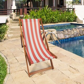 Outdoor beach chair Wood sling chair Stripe folding chair - Bed Bath ...