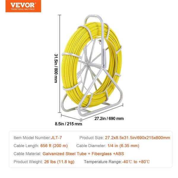 VEVOR Non-Conductive Rodder Fishtape Wire Puller with Steel Reel Stand ...
