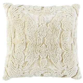 Ivory Botanical Tufted Pattern Throw Pillow - Bed Bath & Beyond - 39556461