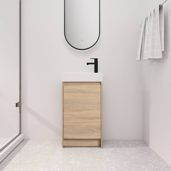 BNK 18 inch Freestanding Bathroom Vanity with Single Sink and Soft Close Door - Bed Bath ...