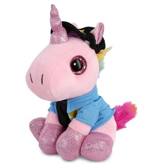 DolliBu Pink Unicorn Sparkle Eyes Police Officer Plush with Uniform - 8 ...
