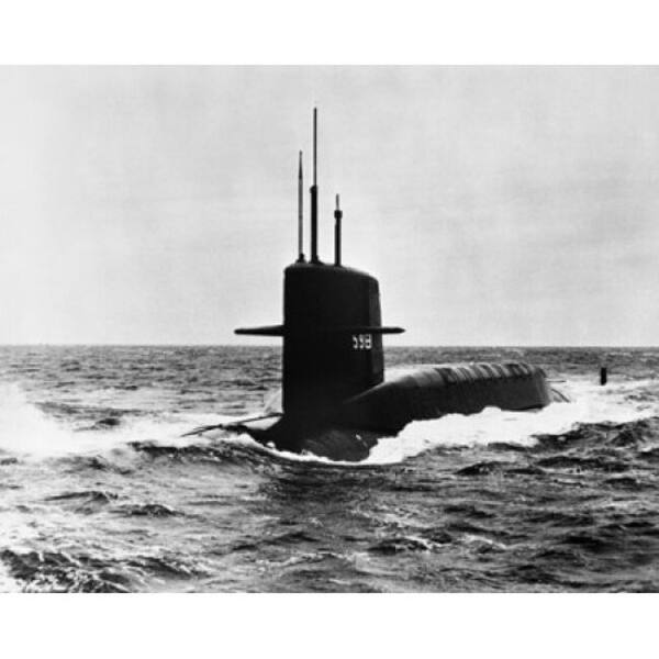 Nuclear Powered Submarine In The Sea Uss George Washington Carver Us ...