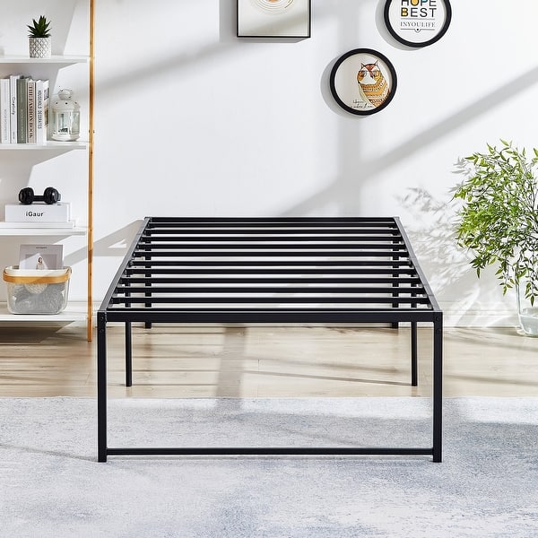 18-inch Twin Size Metal Platform Bed Frame with Steel Slat - Bed Bath ...