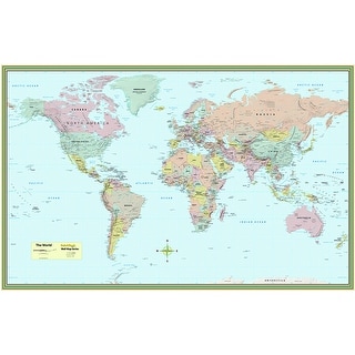 (2 Ea) World Map Laminated Poster 50X32 - Bed Bath & Beyond - 22142591