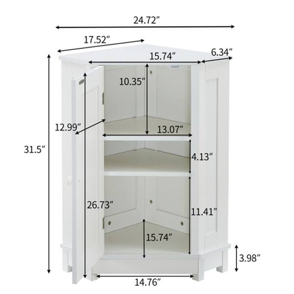Modern Style Triangle Corner Storage Cabinet with Adjustable Shelf ...