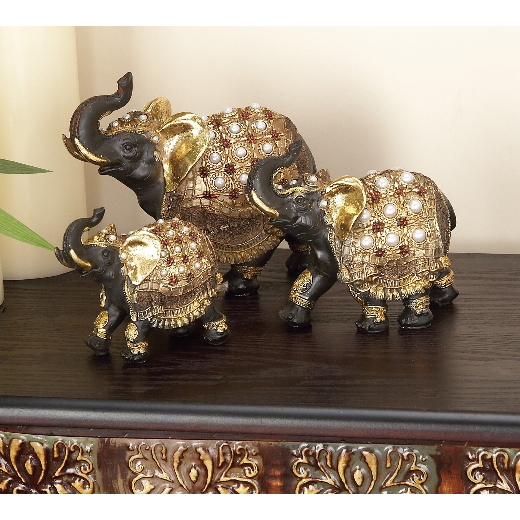 Brown Polystone Elephant Sculpture - Bed Bath & Beyond - 21533422
