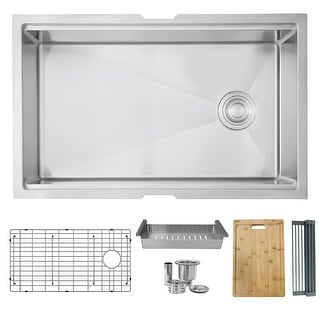 Undermount 30" Stainless Steel Single Bowl Kitchen Sink Handmade ...