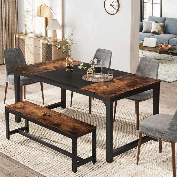 U0149 dtyz 63 inch Dining Table for 4 6 Industrial Kitchen Table for Dinning Room 63 inch L x 31.5 inch W x 29.53 inch H