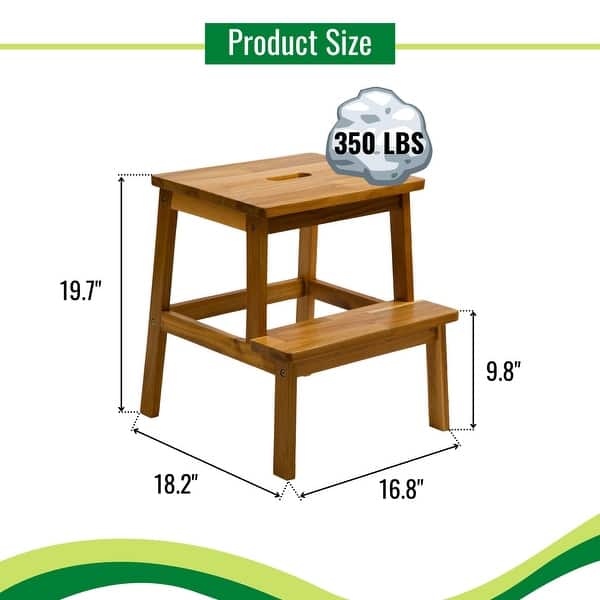 Acacia Wood Two Steps Stool Rectangle Top Best Ideas For Kitchen Living ...