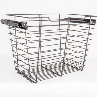 Hardware Resources 17" Tall Pull Out Wire Basket with Full Extension ...