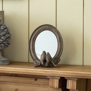 Oval Bird Mirror with Resin Frame and Stand - Bed Bath & Beyond - 38999439
