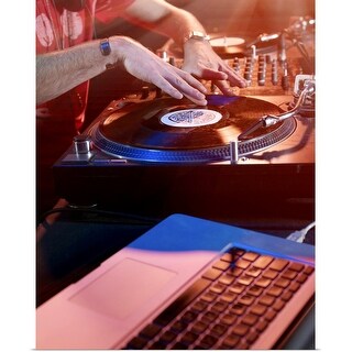 "Male DJ Using Decks and Laptop" Poster Print - Multi - Bed Bath ...