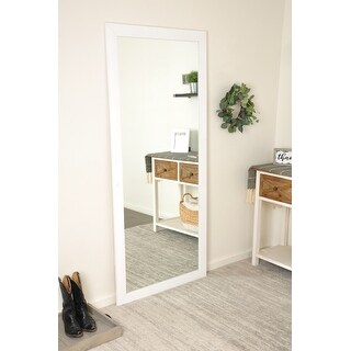 Distressed Cottage White Wood Mirror - Bed Bath & Beyond - 31434897