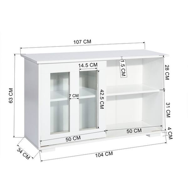 Modern Kitchen Sideboard/ Stackable Storage Cabinet/ Sliding Glass Door ...