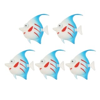 Unique Bargains Tank Aquarium Aquascaping Swing Tail Fish White Blue ...