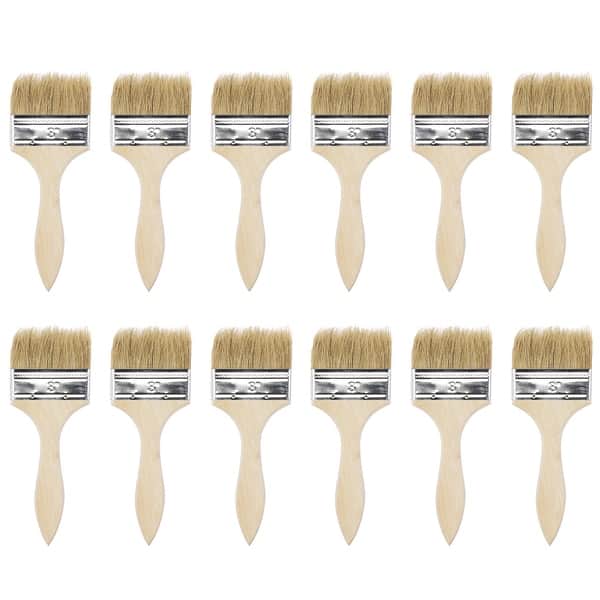 3 Inch Paint Brush Natural Bristle Flat Edge Wood Handle for Painting ...