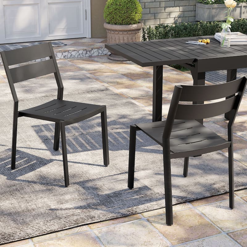 VredHom Outdoor Patio Dining Chairs All-Aluminum Stackable Chair ...