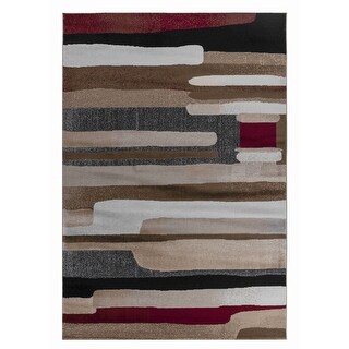 Rug Branch Abstract Mid-Century Modern Brown Red Indoor Area Rug - Bed ...
