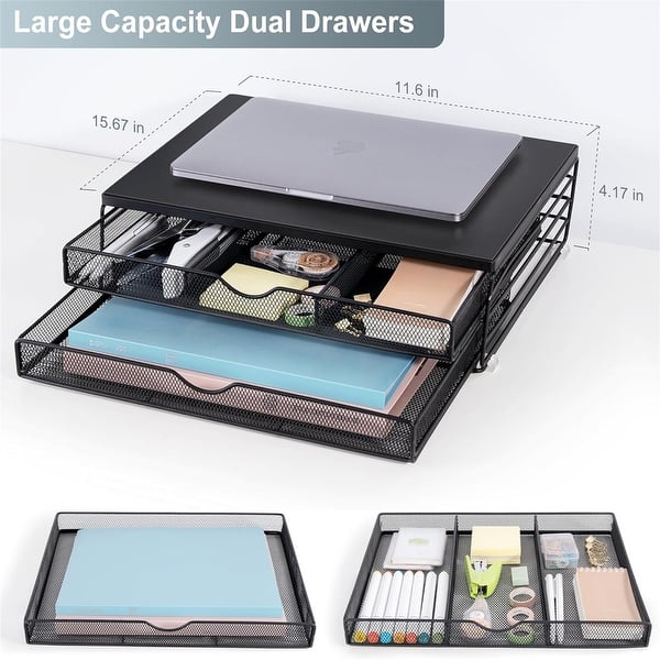 Wood Monitor Riser with Drawers - Bed Bath & Beyond - 40046676
