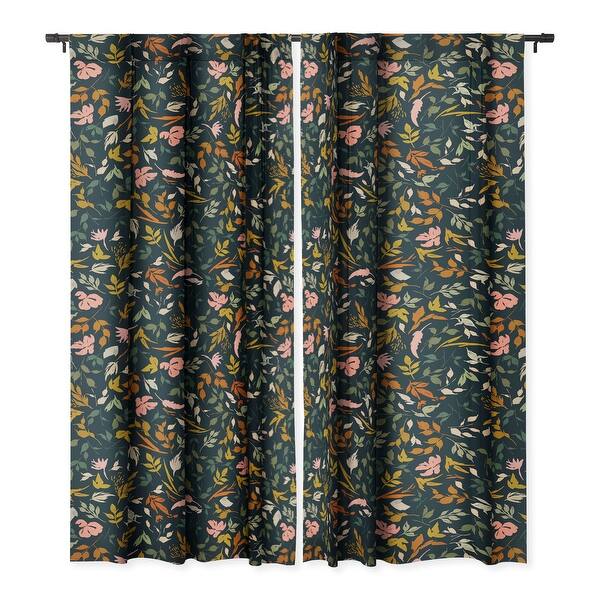 Marta Barragan Camarasa Wild leaves nature dark Blackout Window Curtain ...